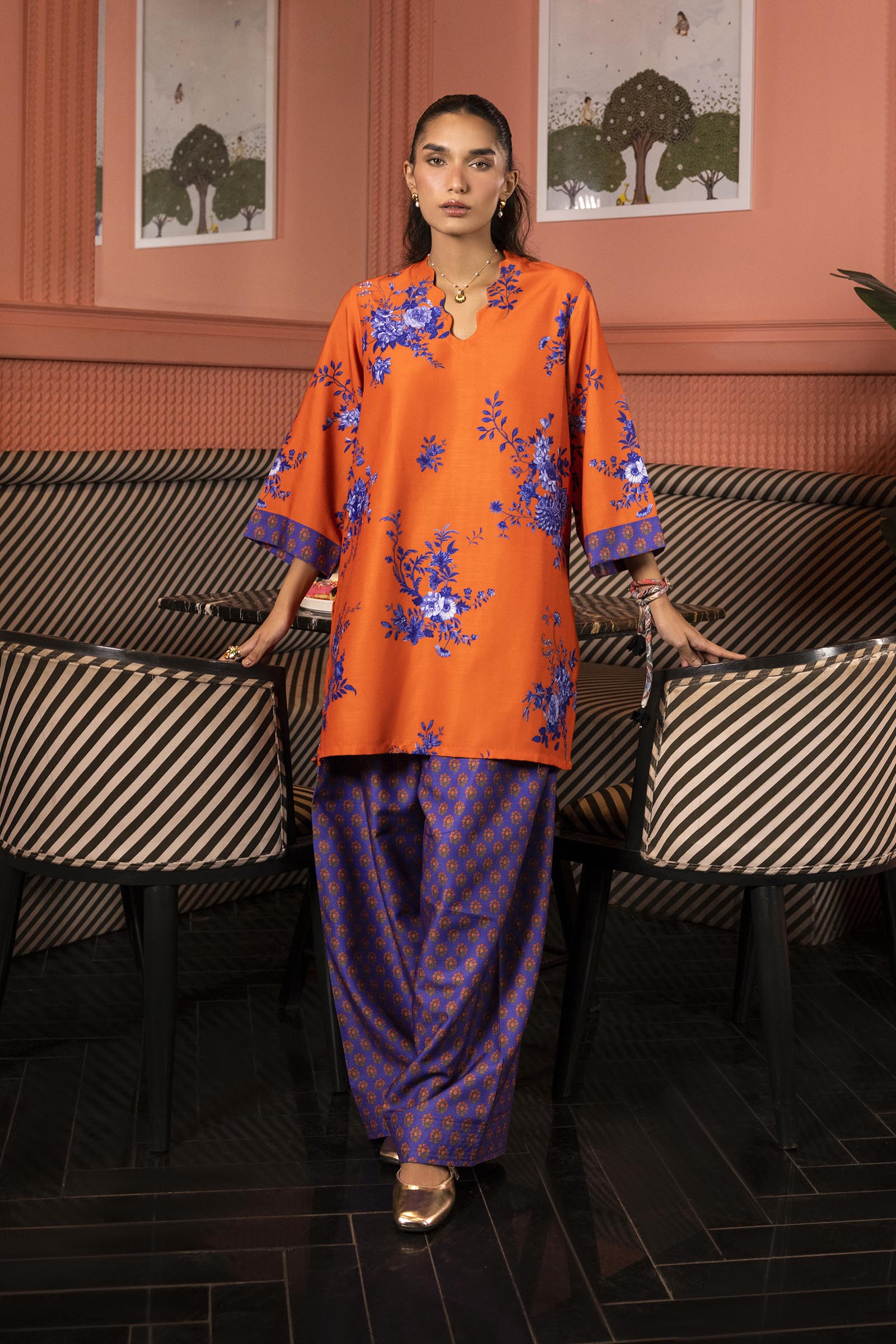 Stitched Printed Herringbone Shirt Shalwar Fw25Bsp923 P2T – Nour