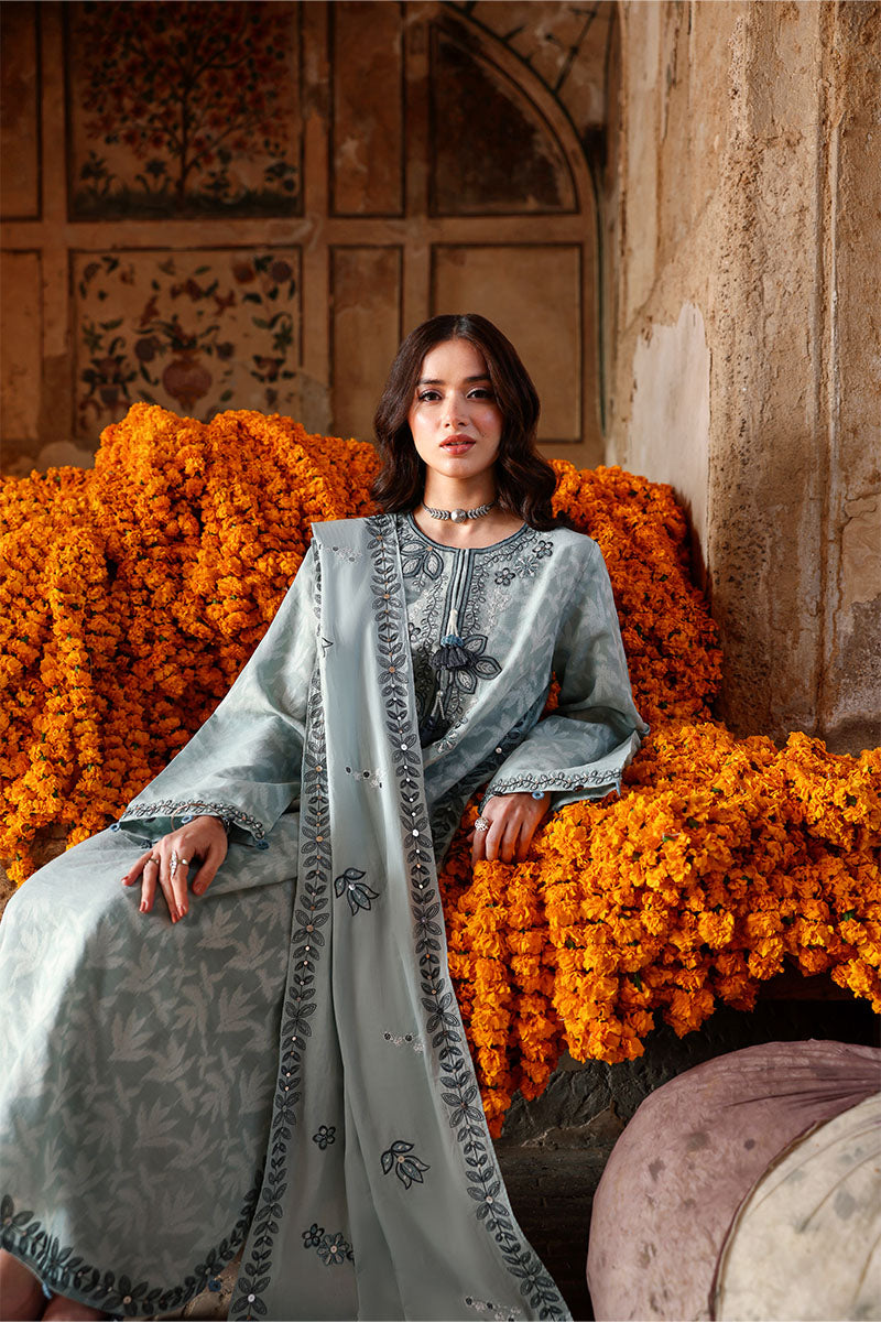 AZURE DREAM-3PC EMBROIDERED LAWN SUIT – Nour